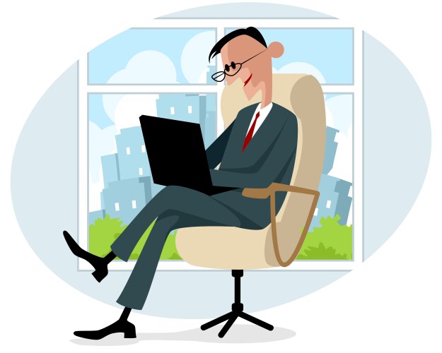 Clerk and boss Royalty Free Vector Image - VectorStock