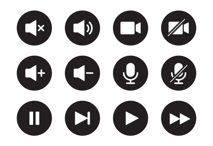 Audio video music player button icon sound Vector Image
