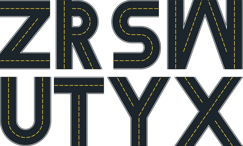 Number Road Font Vector Images (over 480)