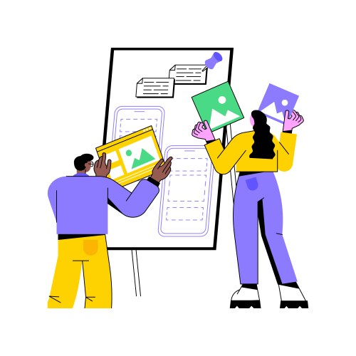 Game development planning isolated cartoon Vector Image