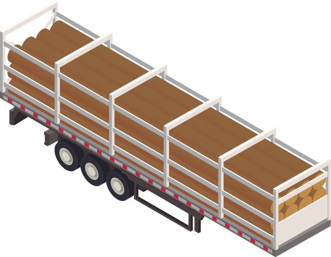 Isometric cargo trailer Royalty Free Vector Image