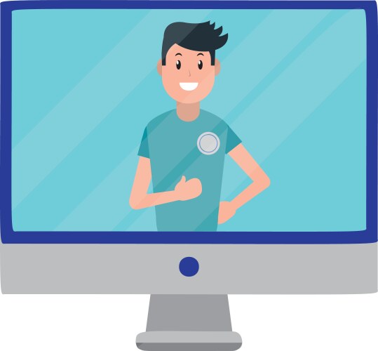Blind man cartoon on screen Royalty Free Vector Image