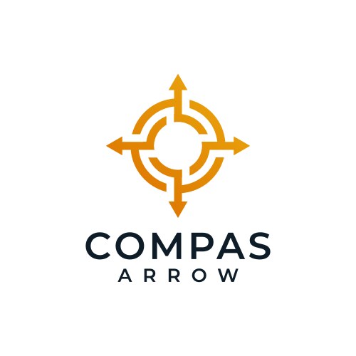 Compass logo icon north arrow orienteering Vector Image