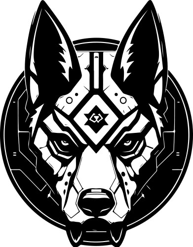 Modern strict logo template of abstract dog wolf Vector Image