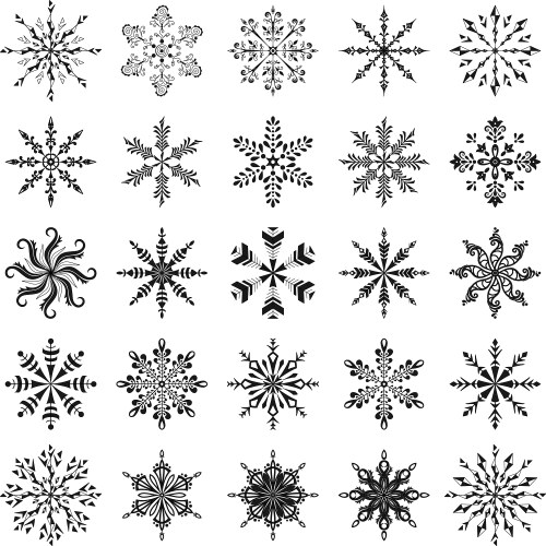 Snowflakes icon set Royalty Free Vector Image - VectorStock