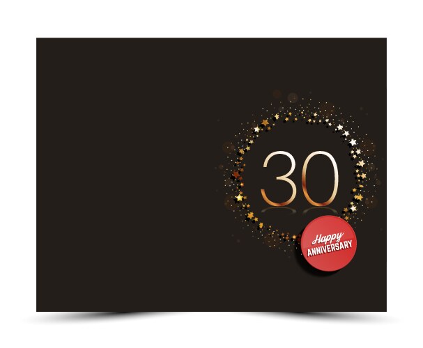 30 years anniversary gold banner Royalty Free Vector Image