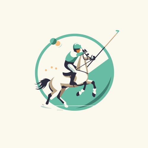 A polo player on the horse Royalty Free Vector Image