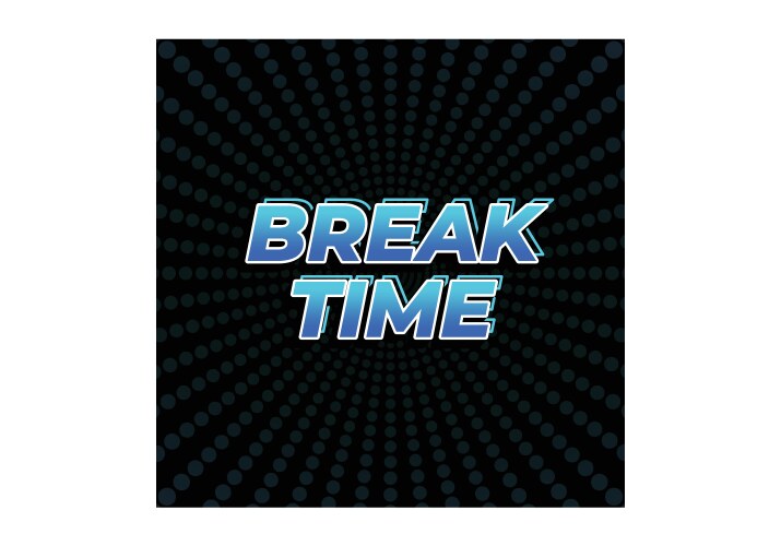 Break time text effect in 3d look with eye Vector Image