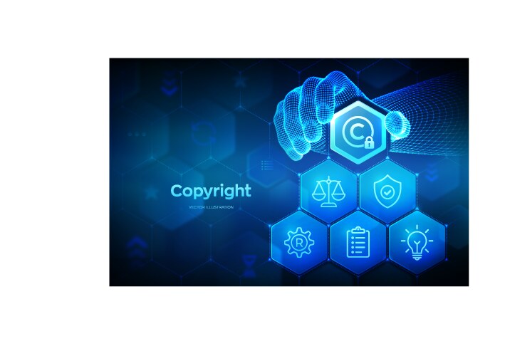 Copyright patents and intellectual property Vector Image