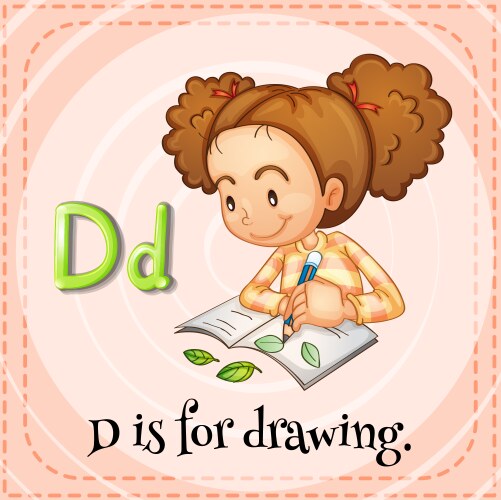 Flashcard letter d is for doctor Royalty Free Vector Image