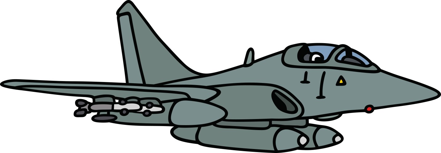 Military fighter jet airplane cartoon Royalty Free Vector