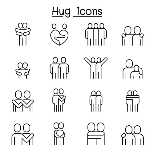 Harmonious relationship icons set Royalty Free Vector Image