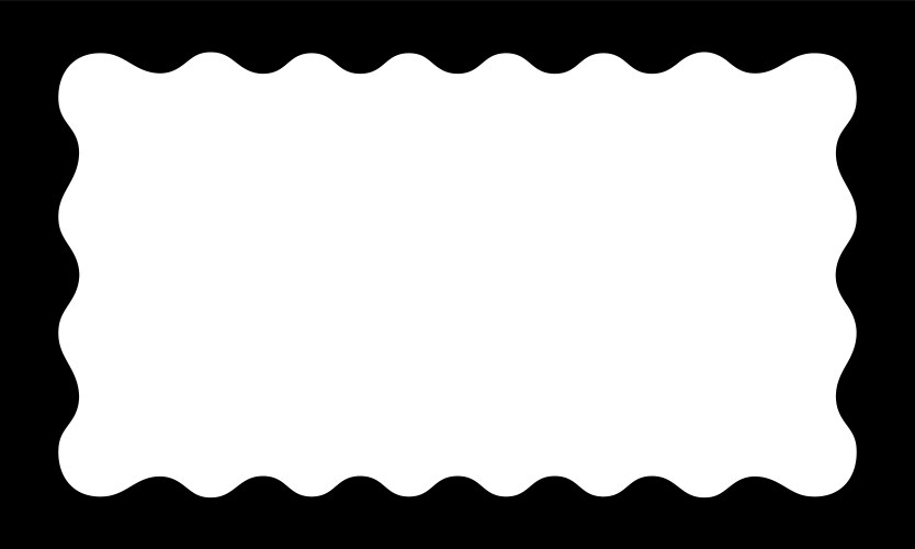 Black rectangle shape with wavy edges rectangular Vector Image