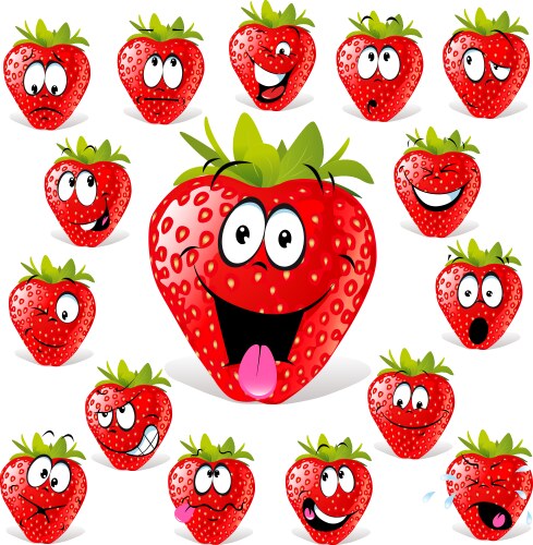 Strawberry cartoon Vector Images & Graphics for Commercial Use ...