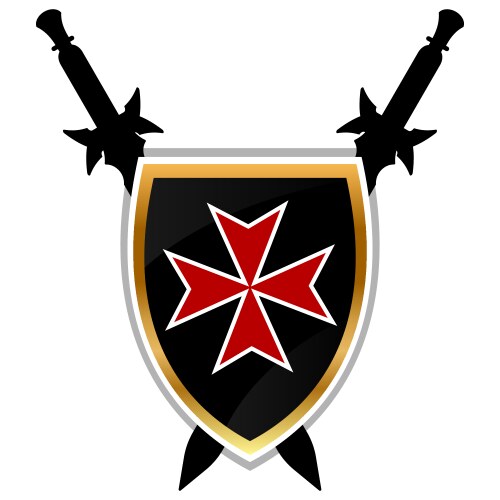 Templar shield icon Royalty Free Vector Image - VectorStock