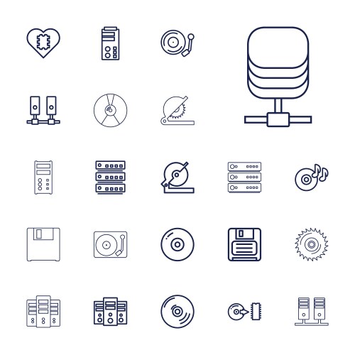 12 disk icons Royalty Free Vector Image - VectorStock