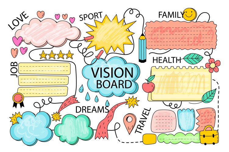 Vision board background Royalty Free Vector Image