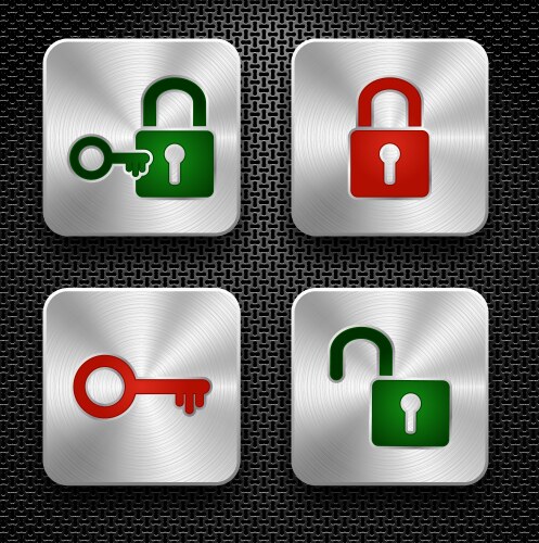 Open and closed lock icons Royalty Free Vector Image