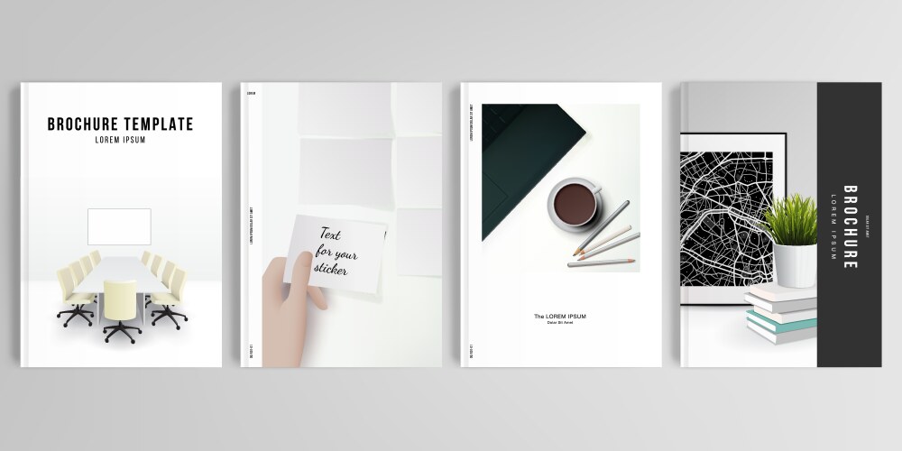 Realistic layouts cover mockup design Royalty Free Vector