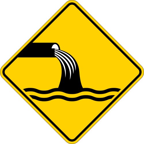 Water safety sign warning - sewage effluent Vector Image