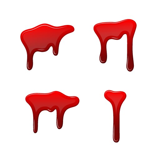 Blood drip 3d drop isolated white Royalty Free Vector Image