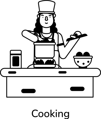Chef cooking Royalty Free Vector Image - VectorStock