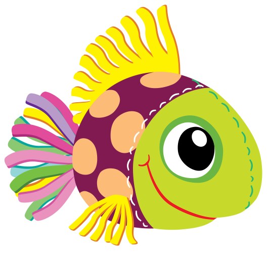Funny tropical fish 3d icon Royalty Free Vector Image