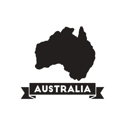 Australia map shape icon Royalty Free Vector Image