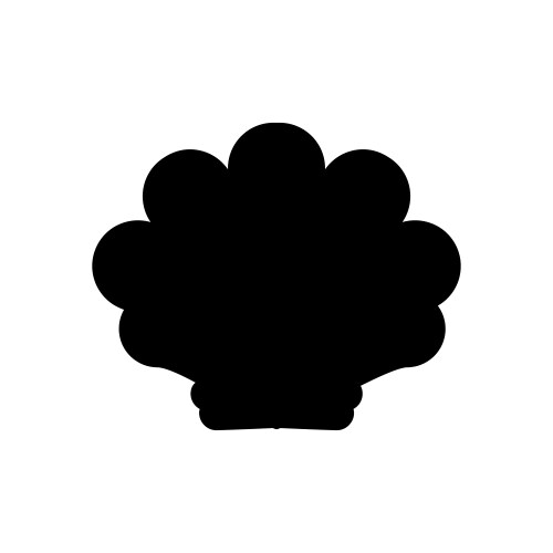 Seashell black silhouette hand drawn Royalty Free Vector