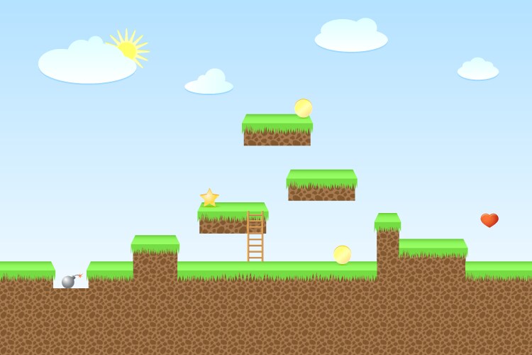 2d tileset platform game 18 Royalty Free Vector Image