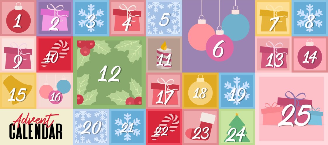 Christmas game with advent calendar Royalty Free Vector