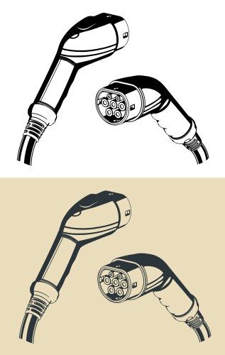 Interface plug and sockets drawing Royalty Free Vector Image