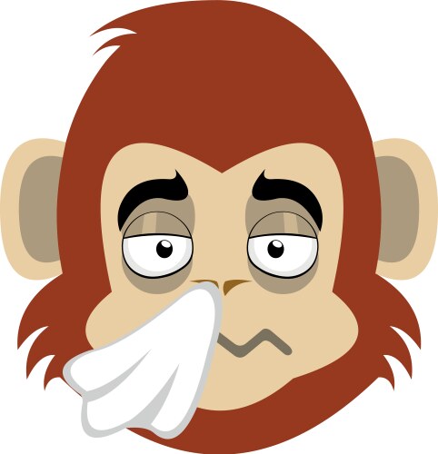 Monkey head crying Royalty Free Vector Image - VectorStock