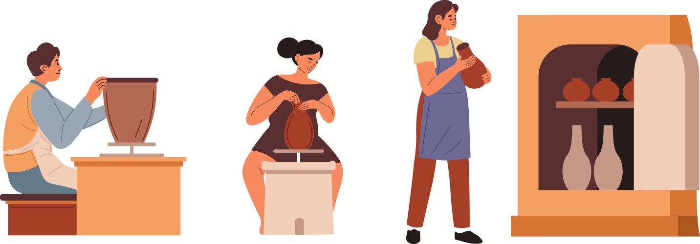 Pottery studio infographics Royalty Free Vector Image