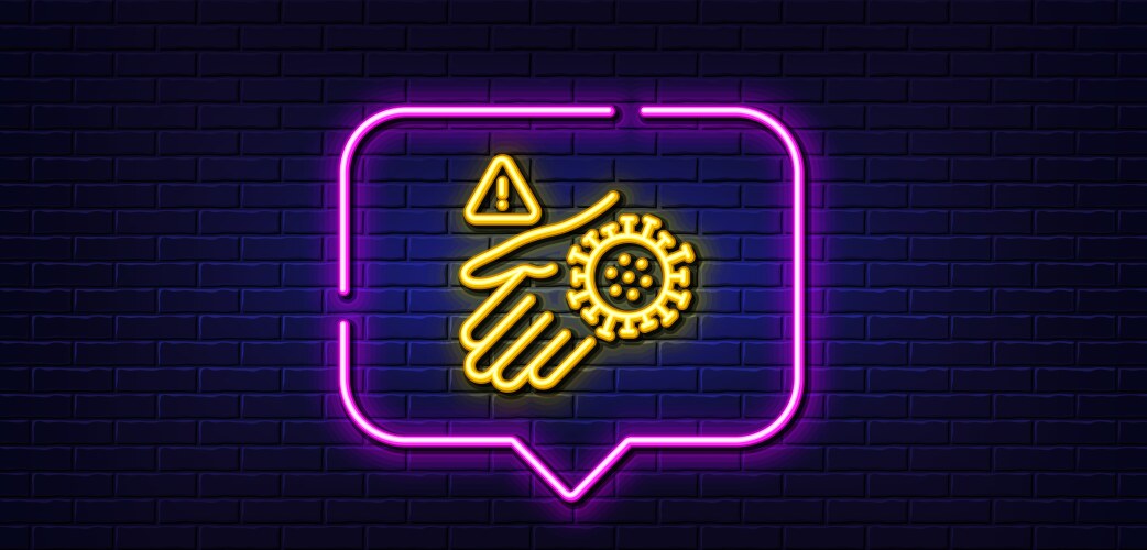Dont touch line icon hand warning sign minimal Vector Image