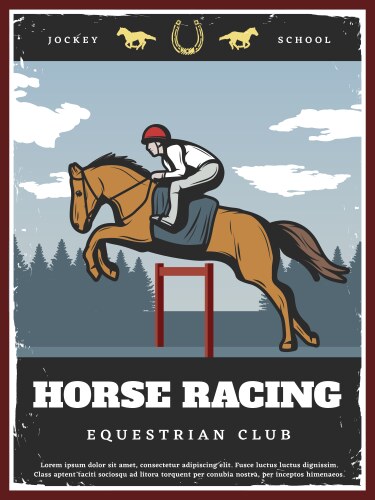 Hand drawn posters for horse riding school Vector Image