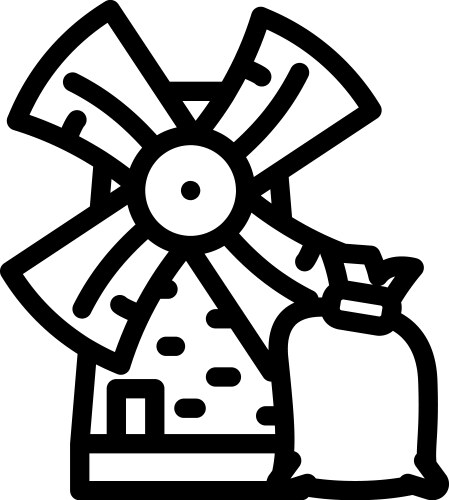 Mill farm construction line icon Royalty Free Vector Image