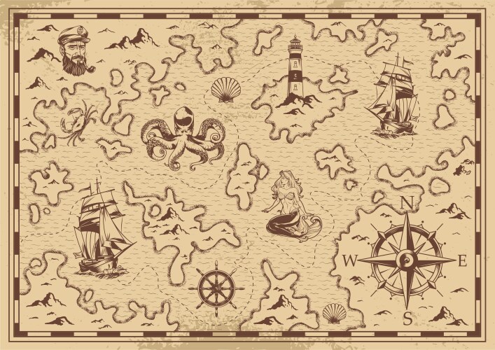 Vintage map europe ancient parchment Royalty Free Vector