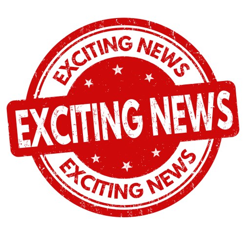 Exciting news sign or stamp Royalty Free Vector Image