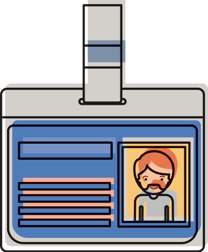 Identification card with half body man picture Vector Image