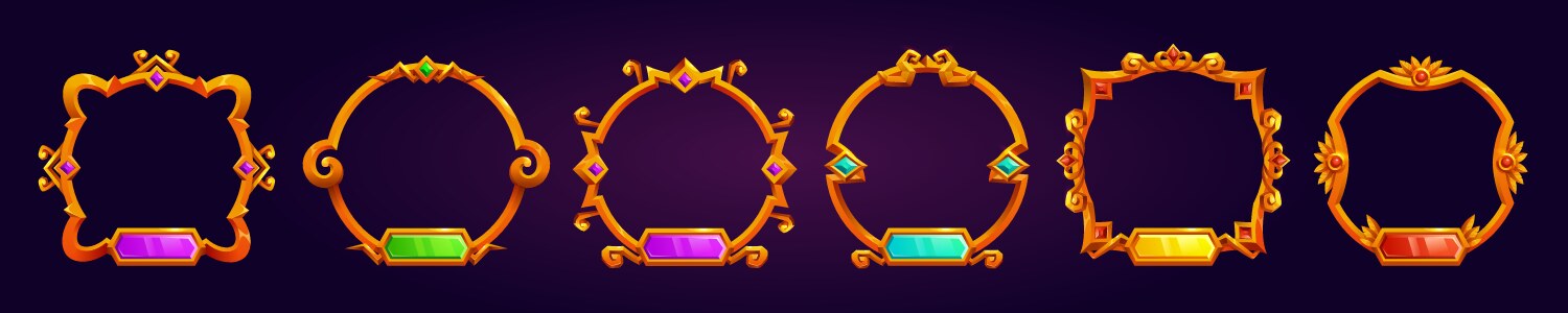 Electricity light game profile avatar frame set Vector Image