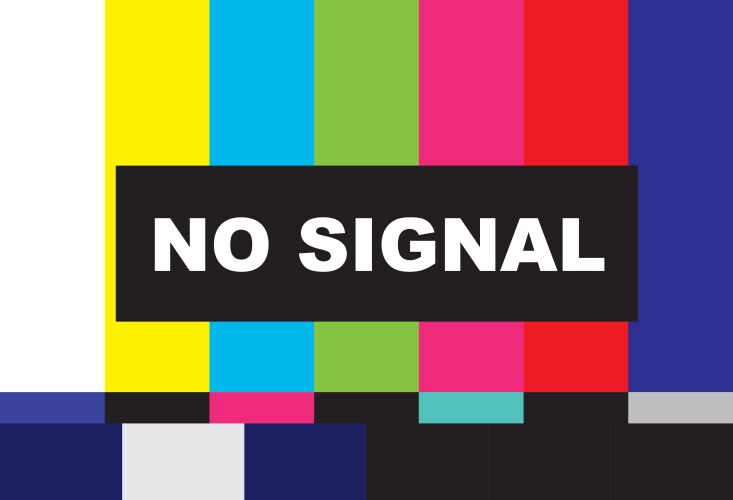 Tv test icon has no signal vertical multi colored Vector Image