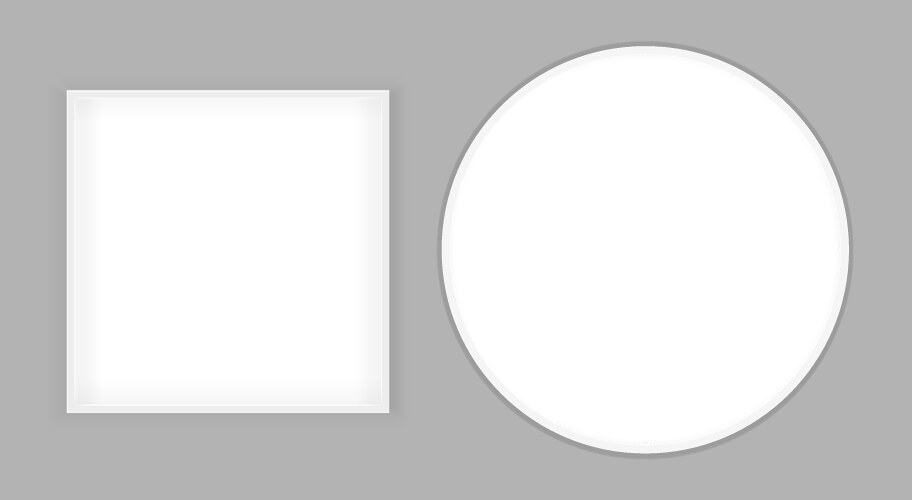 Square with round angles signage light box Vector Image