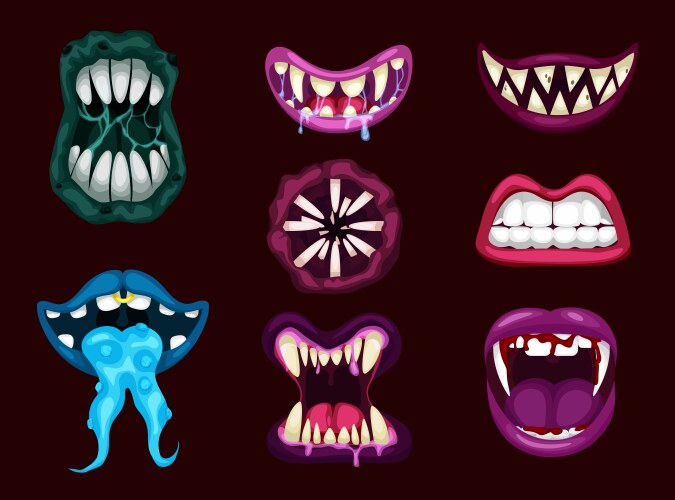 Cartoon monster mouth Royalty Free Vector Image