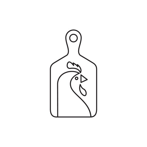 Cutting board icon logo design Royalty Free Vector Image