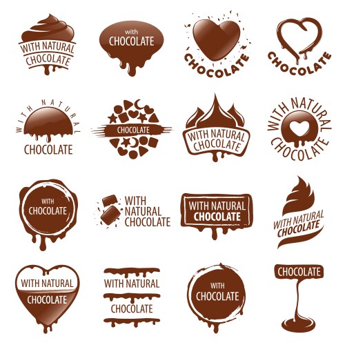 Chocolate badges logo design for sweets cacao Vector Image