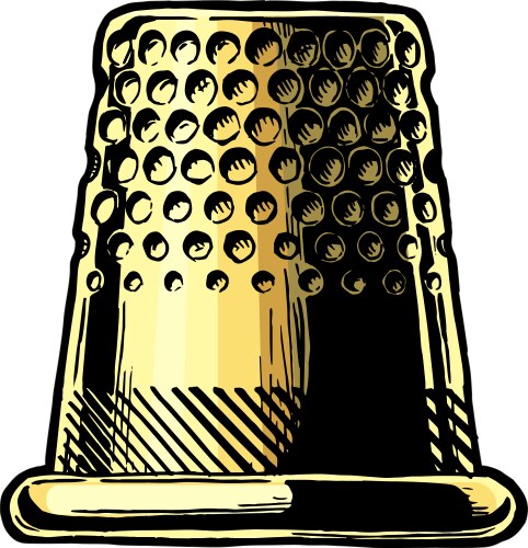 Vintage sewing thimble template Royalty Free Vector Image