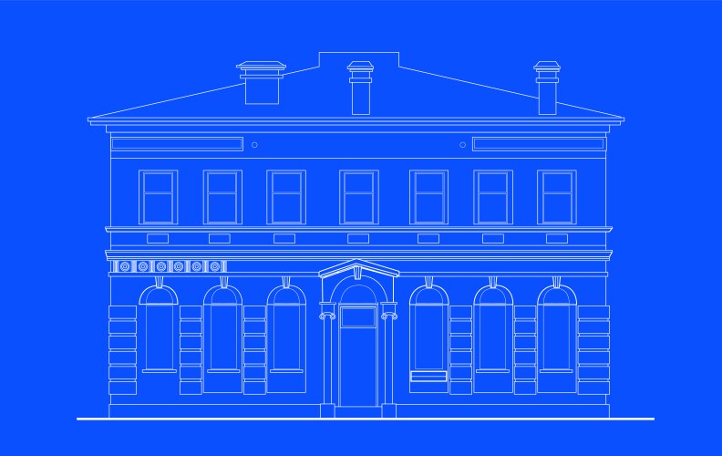 Heritage mansion building Royalty Free Vector Image
