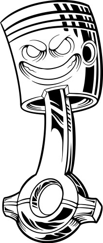 Angry retro racing piston Royalty Free Vector Image