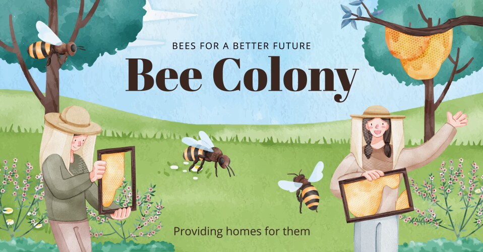 Instagram template with honey bee Royalty Free Vector Image